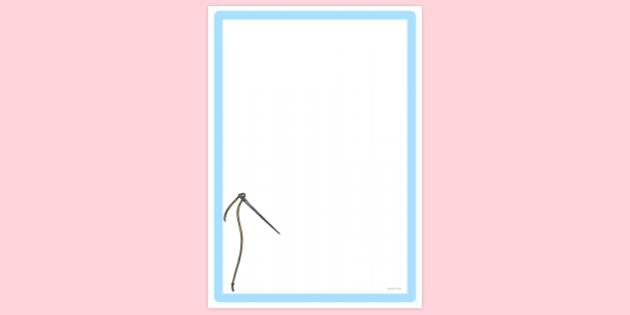 FREE! - Needle with Knotted Thread Page Border | Page Borders