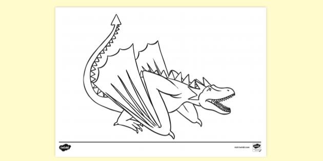 FREE! - Scary Dragon Colouring Page | Colouring Pages