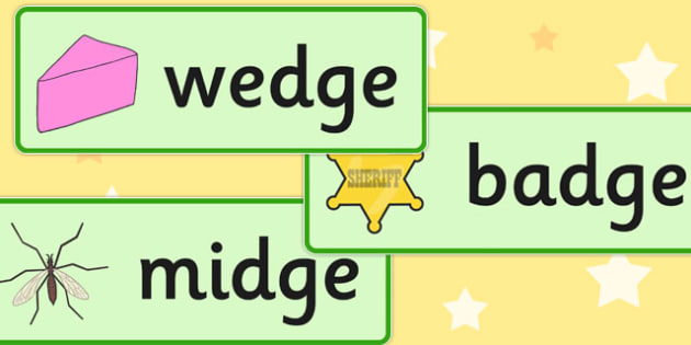 Final 'J' Sound Word Cards