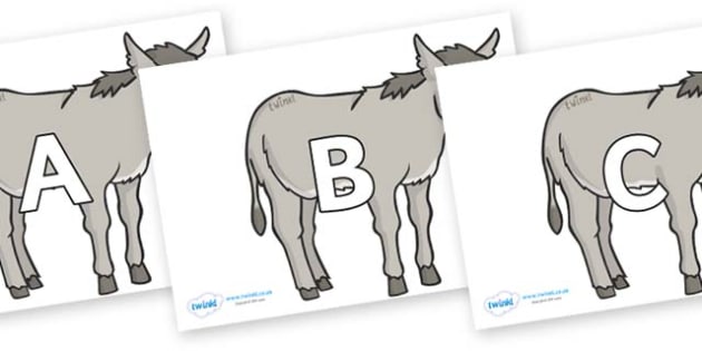 A-Z Alphabet on Donkeys