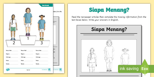Editable Olympic Reading Task Indonesian (teacher made)