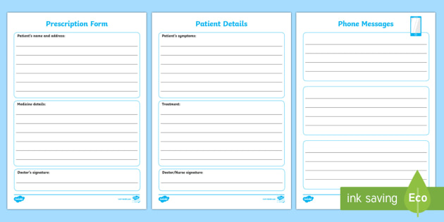 Hospital Forms (teacher made)