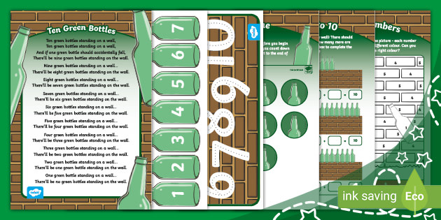 Ten Green Bottles Counting Song Pack (teacher made)