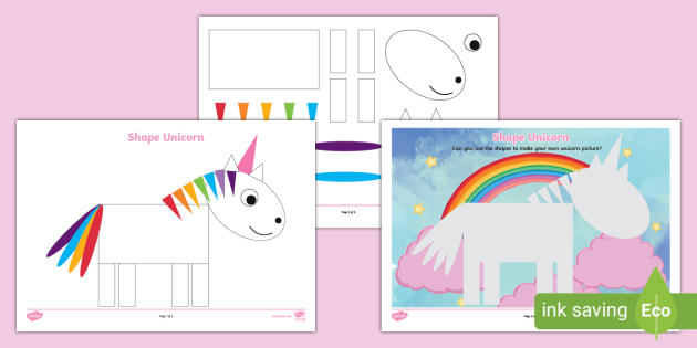 2D Shape Unicorn Cutting Skills Activity (teacher made)