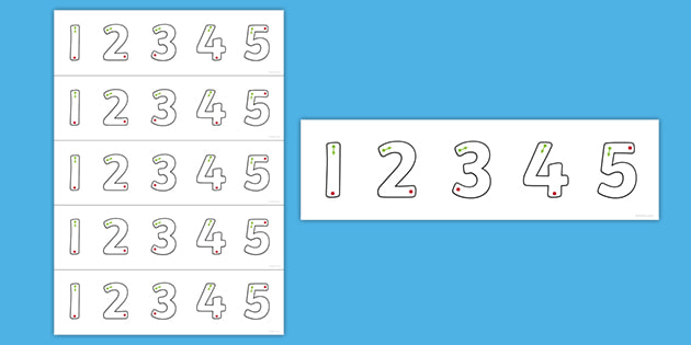 👉 Number Formation Strips 1 to 5