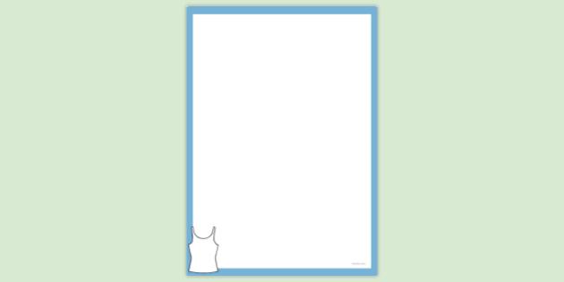 FREE! - Simple Blank Vest Top Outline Page Border | Page Borders
