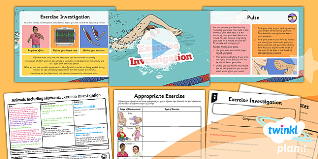 Science: Animals Including Humans: Exercise Investigation Year 6 Lesson ...
