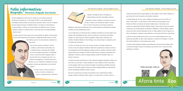 Folla informativa: Biografía - Florencio Delgado Gurriarán