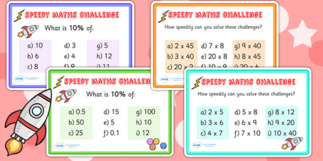 Speedy Maths Challenge Cards (teacher made)