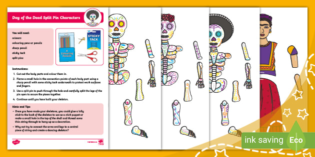 Day of the Dead Split Pin Characters (teacher made) Day of the Dead Split Pin Characters (teacher made)