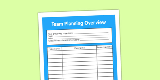 Team Planning Overview
