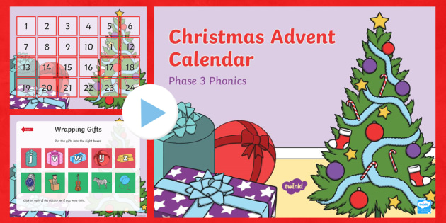 Phase 3 Christmas Phonics Advent Calendar PowerPoint