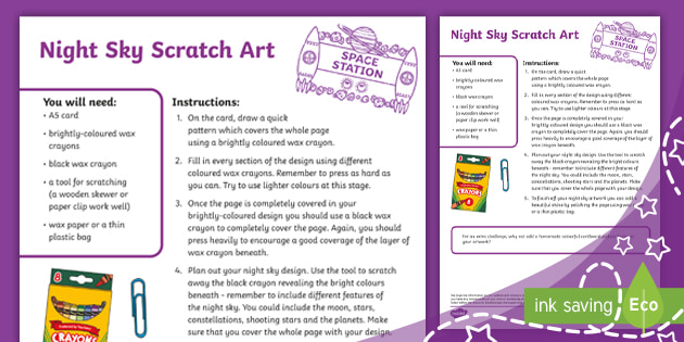 Night Sky Scratch Art Craft Instructions