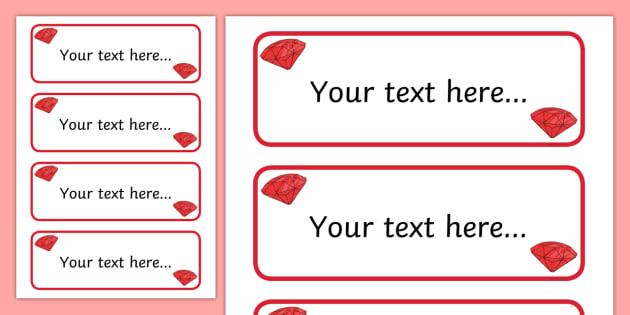 FREE! - Ruby Themed Editable Drawer-Peg-Name Labels (Colourful)