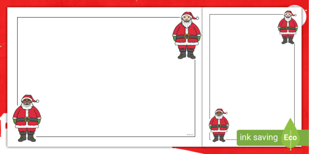 Simple Blank Father Christmas Santa Claus Page Border