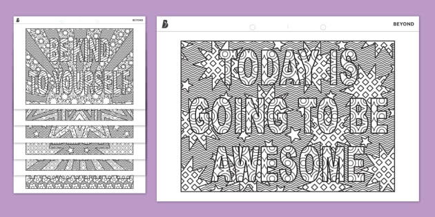 Motivational Mindfulness Colouring | RSE | Beyond Secondary