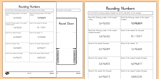 Rounding Numbers Sorting Activity - US Resources, Common Core