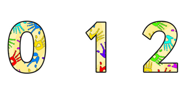 Handprint Display Numbers Small (teacher made)