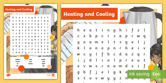 Heating and Cooling Word Search (teacher made)