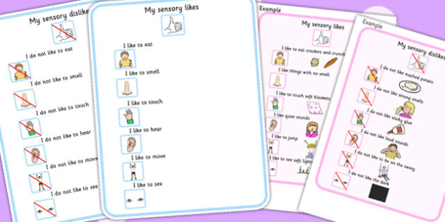 My Sensory Preferences Visual Support Cards (teacher made)