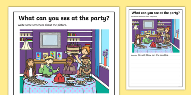 Birthday Party Scene Writing Stimulus Picture (teacher made)
