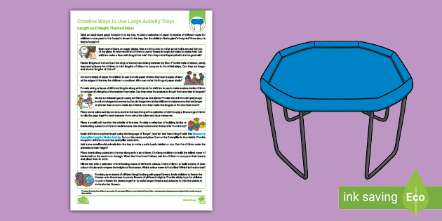 EYFS Creative Ways to Use Large Activity Trays: Length and Height