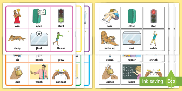 Opposites Bingo | Verbs | Twinkl Resources