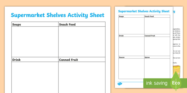 Supermarket Sorting Activity (teacher made)