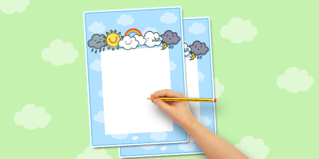 Weather Themed Editable Notes (teacher made)