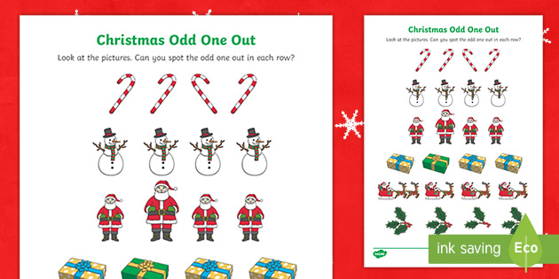 👉 EYFS Christmas Odd One Out (teacher made)