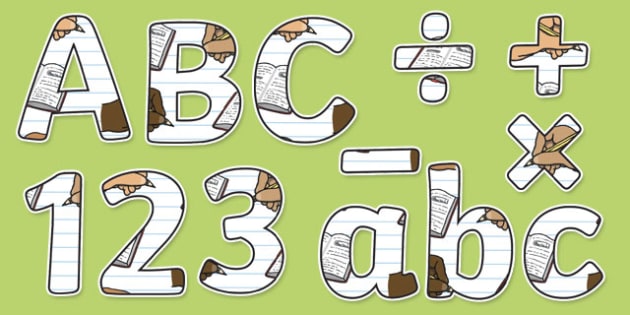 Handwriting Themed Display Letters and Numbers Pack