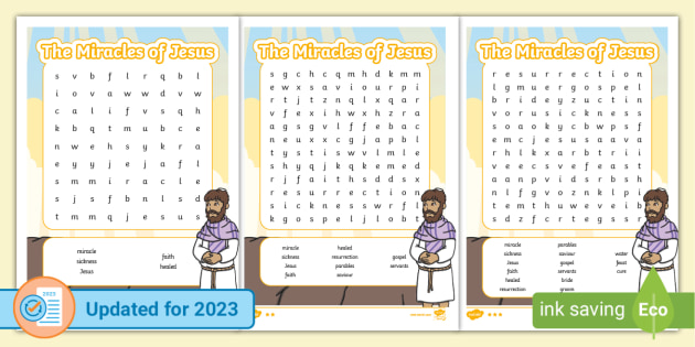 Jesus Healed People Word Search Bible Fun For Kids: Jesus Feeds The