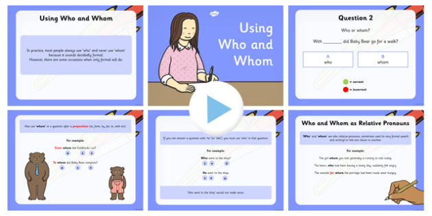 Using 'Who' and 'Whom' PowerPoint - who, whom, powerpoint, using