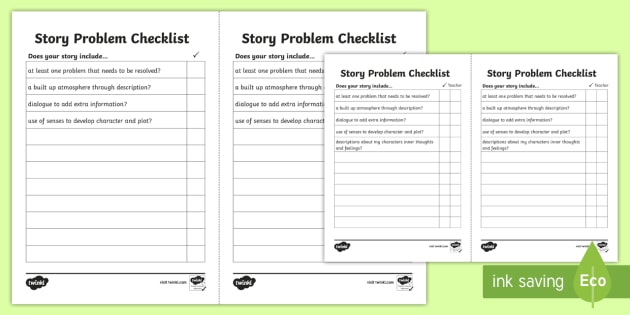 Story Problem Checklist