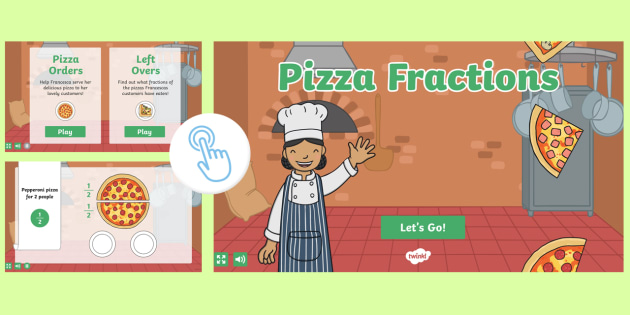 * NEW * Pizza Fractions Game - Math, Maths, numeracy, animation