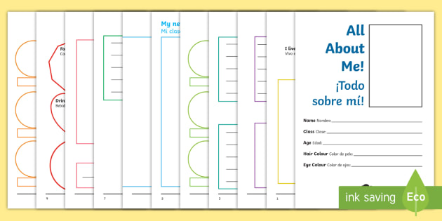 All About Me Activity Booklet English/Spanish (teacher made)