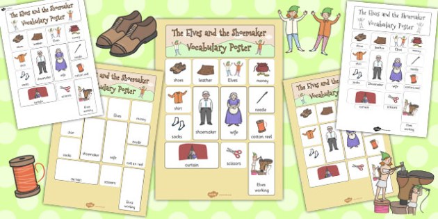 The Elves and the Shoemaker Vocabulary Poster - vocabulary poster