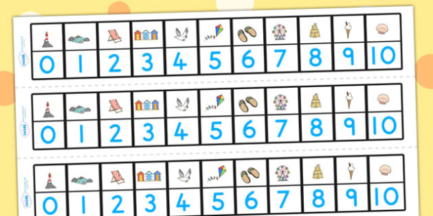 Seaside Number Track 0-10 (teacher made)