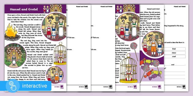 Hansel and Gretel Reading Comprehension Activity | 1st/2nd