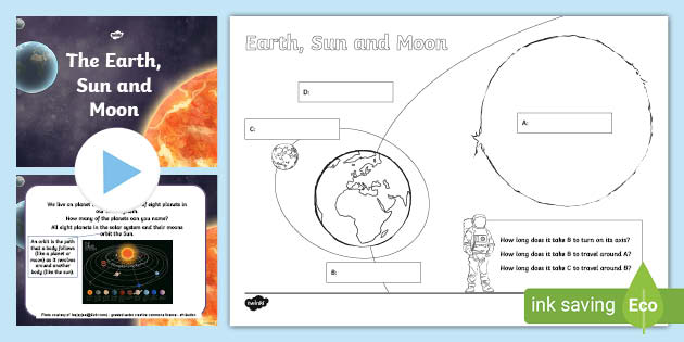 Earth, Sun and Moon Information and Activity Sheet Activity Sheet
