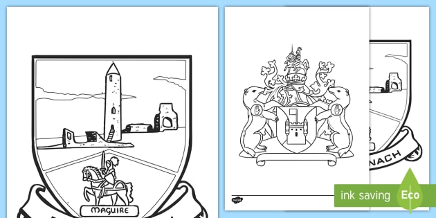 County Fermanagh Crest Colouring Page