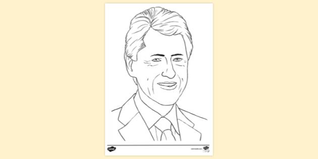 Bill Clinton colouring sheet | Colouring Sheets