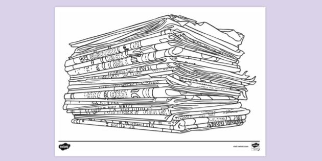 Newspapers Colouring Sheet | Colouring Sheets (Teacher-Made)
