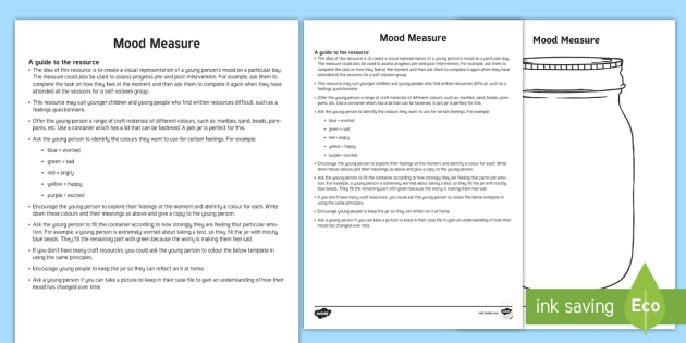 Mood Measure Worksheet / Worksheet (teacher made)