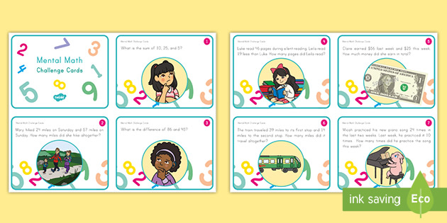 Mental Math Challenge Cards (teacher made)