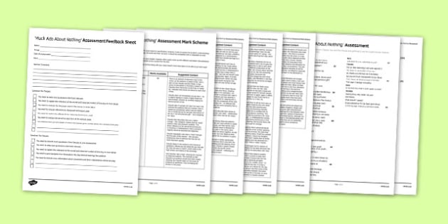 GCSE Much Ado About Nothing Assessment Pack (teacher made)