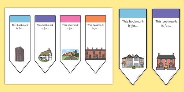 Houses and Homes Bookmarks (Teacher-Made)