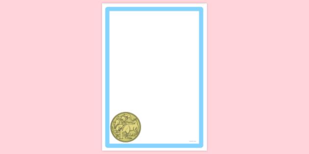 FREE! - Simple Blank Australian One Dollar Coin Page Border