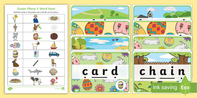 * NEW * Easter Phase 3 Word Hunt (teacher made)