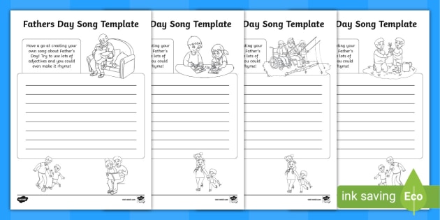 FREE! - Happy Father’s Day Song Template Pack –Twinkl Resources